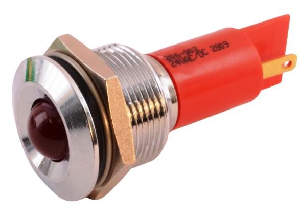 SIGNALNA LUČKA fi22 ZA NA PANEL 24VAC/DC, RDEČI LED, IZVRTINA PANEL fi ...